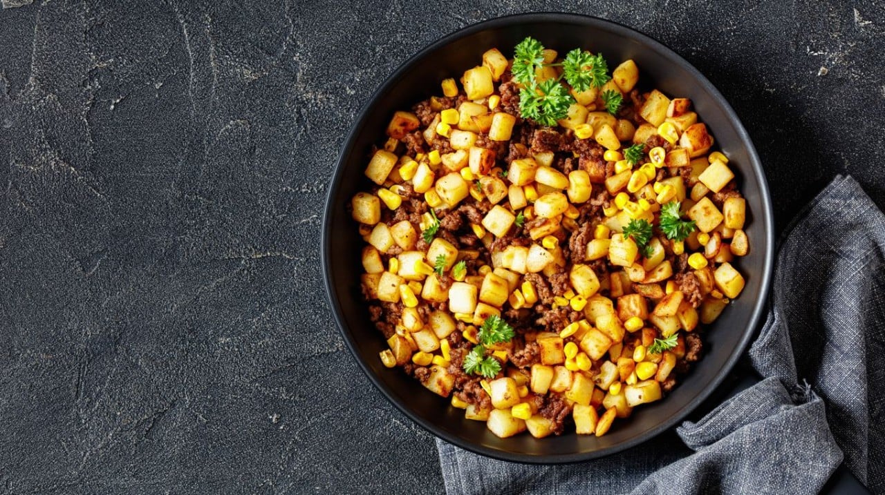 Recept: Zapečena mljevena junetina s krumpirom i kukuruzom | Dobar tek